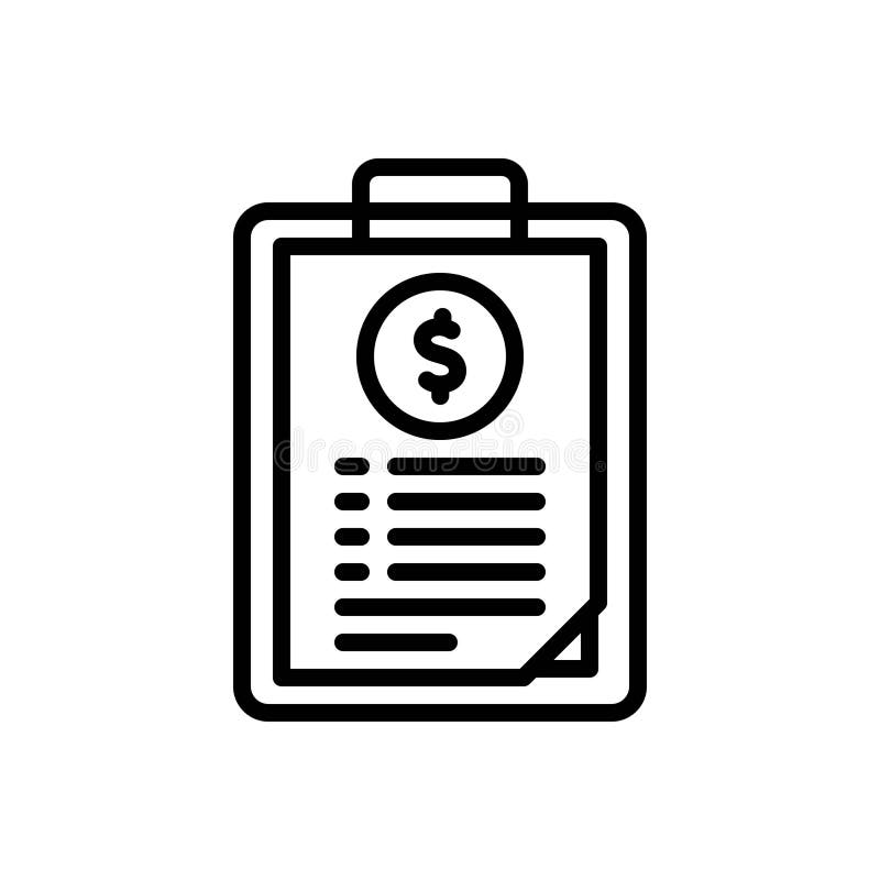 Black Line Icon for Report, Account and Survey Stock Vector ...