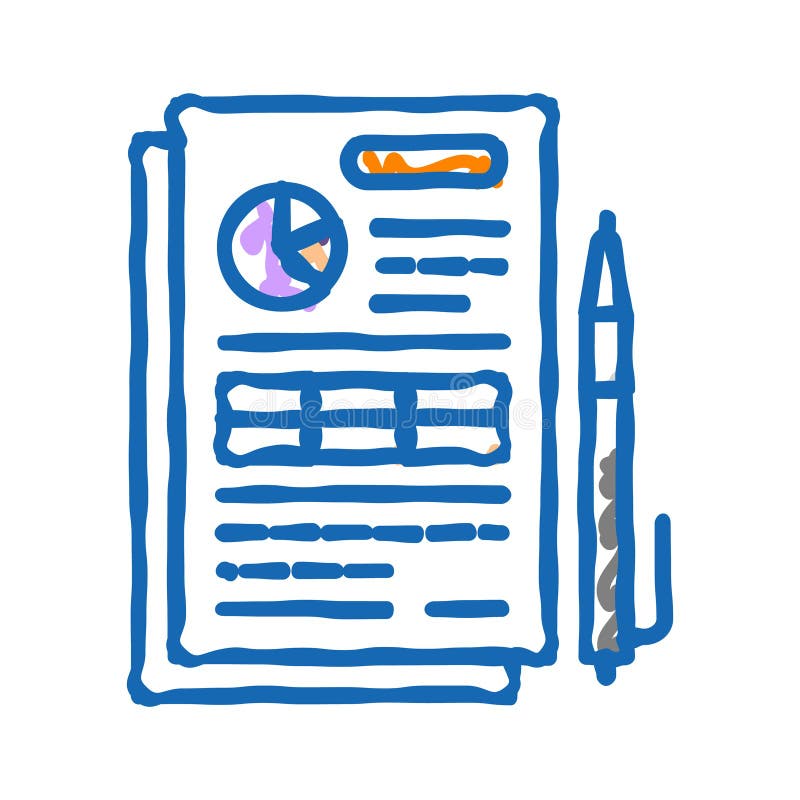 Report Paper Document Icon Doodle Illustration Stock Illustration ...