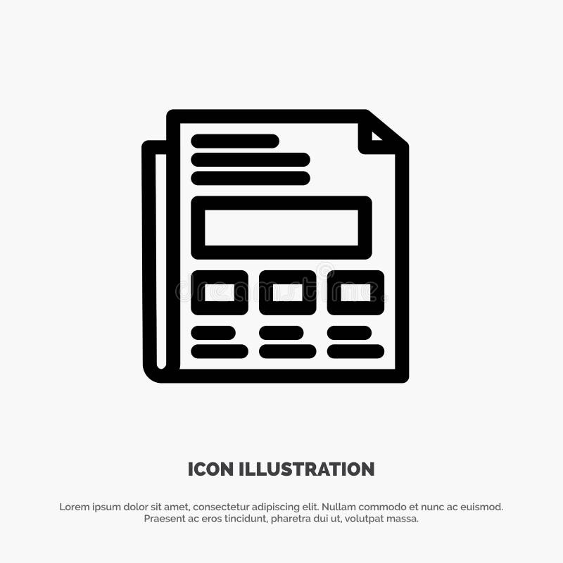 Report, Paper, Sheet, Presentation Line Icon Vector Stock Vector ...