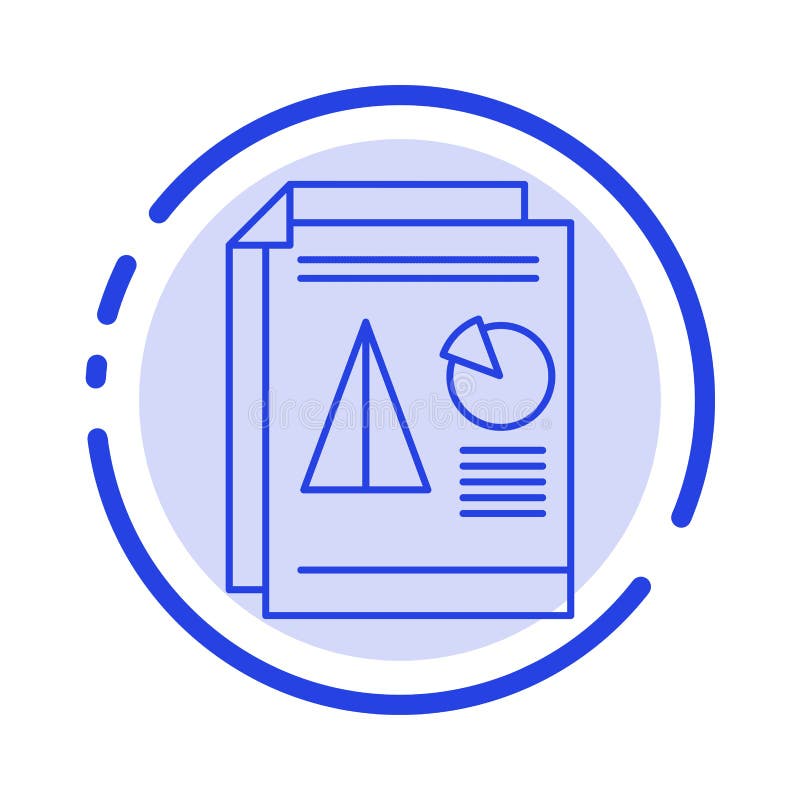 Report, Presentation, Pie, Chart, Business Blue Dotted Line Line Icon ...