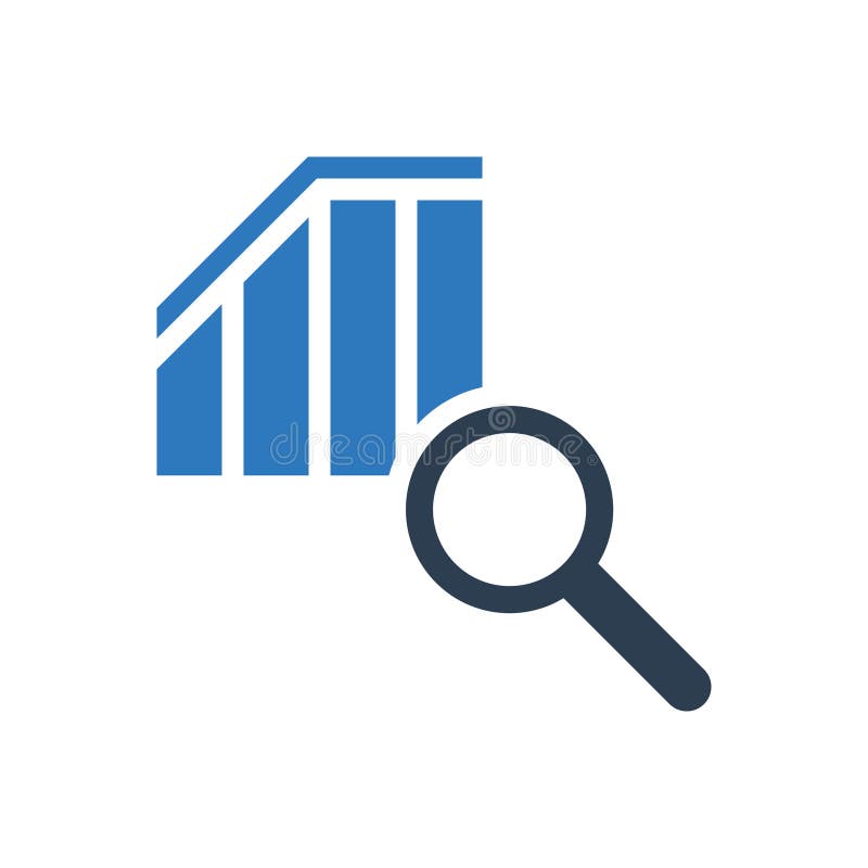 Report Search Icon with Graph Chart Statistics Stock Illustration ...
