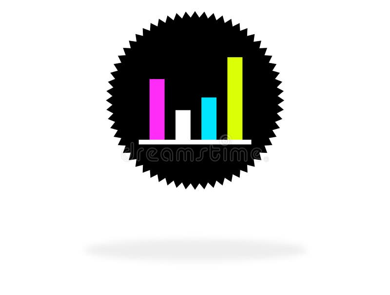 Report, Statistics or Evaluation Icon on Black Button Stock ...