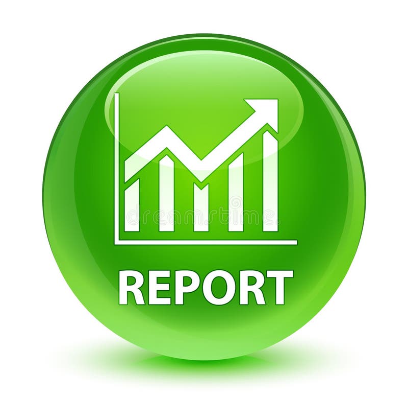 Report (statistics Icon) Glassy Green Round Button Stock Illustration ...