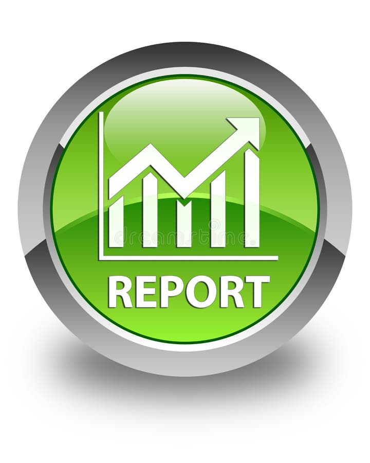 Report (statistics Icon) Glossy Green Round Button Stock Illustration ...
