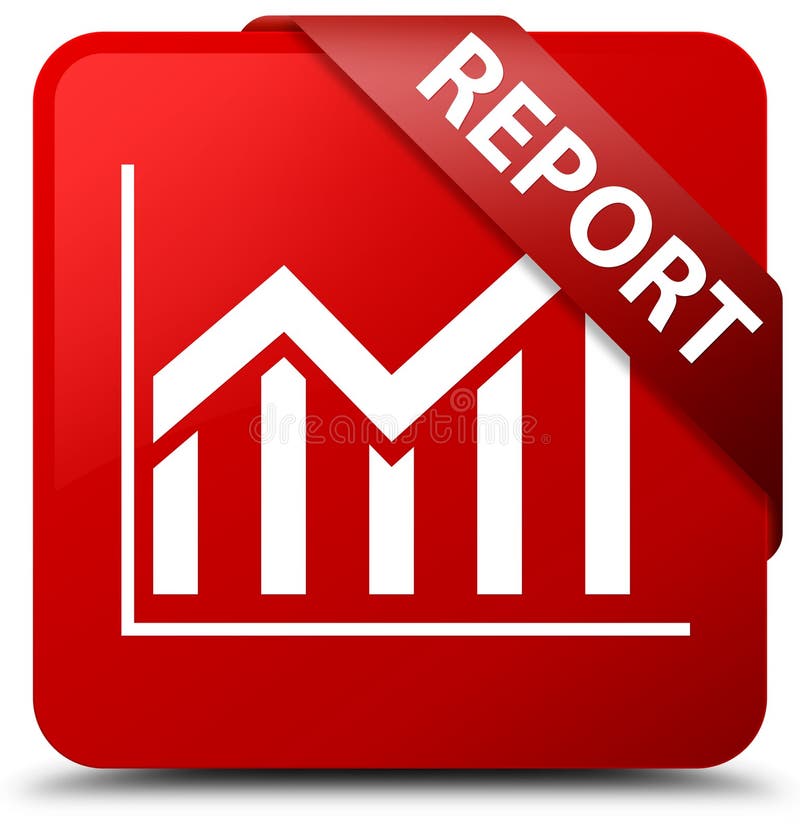 Report (statistics Icon) Red Square Button Red Ribbon in Corner Stock ...