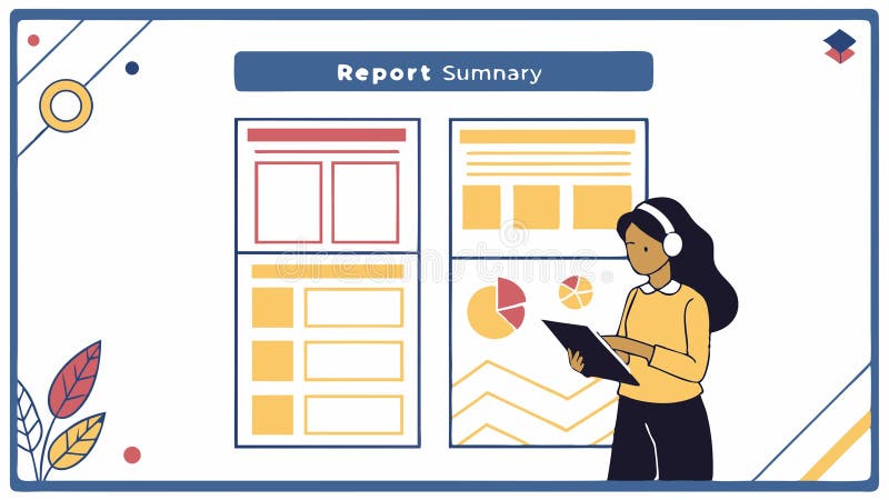 Report Summary and Data Visualization, Business Analytics, Vector ...