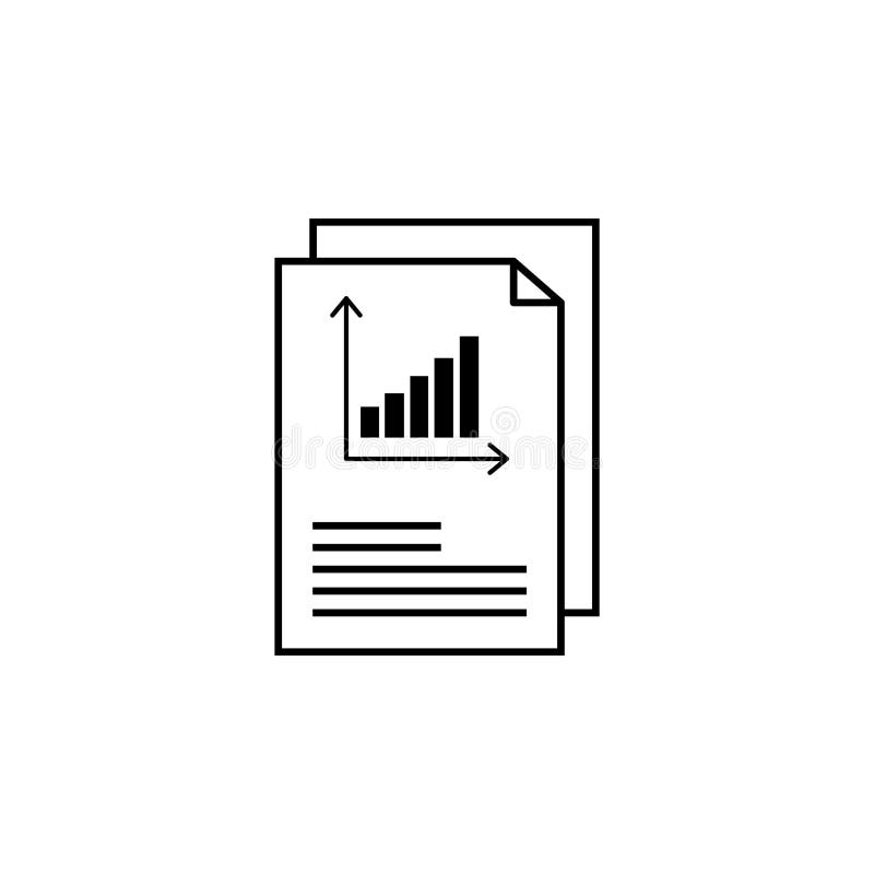 Report Text File Icon. Document with Chart Symbol Stock Illustration ...