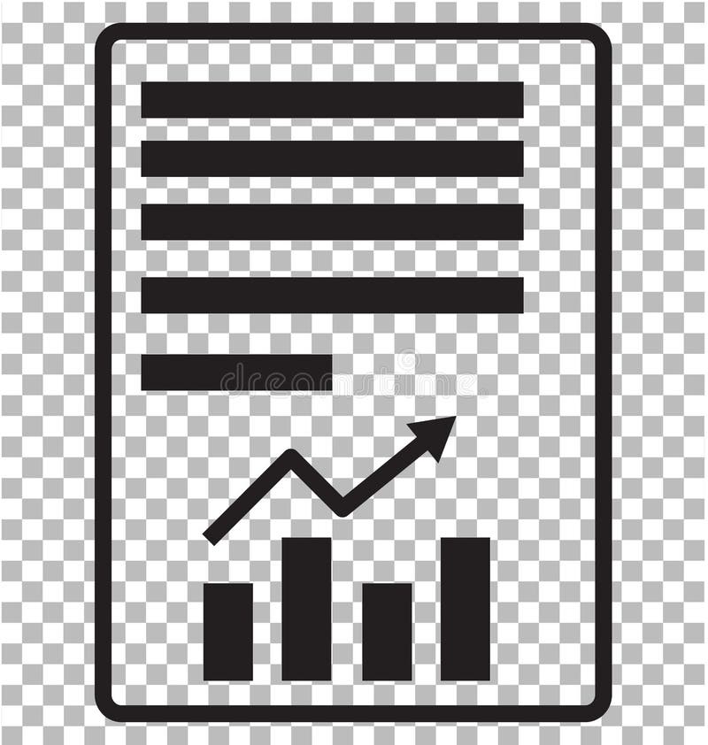 Report Text File Icon on Transparent. Flat Style. Document with Chart ...