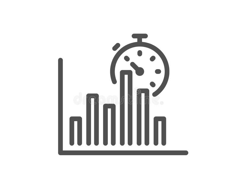 Report Timer Line Icon. Column Graph Sign. Vector Stock Vector ...