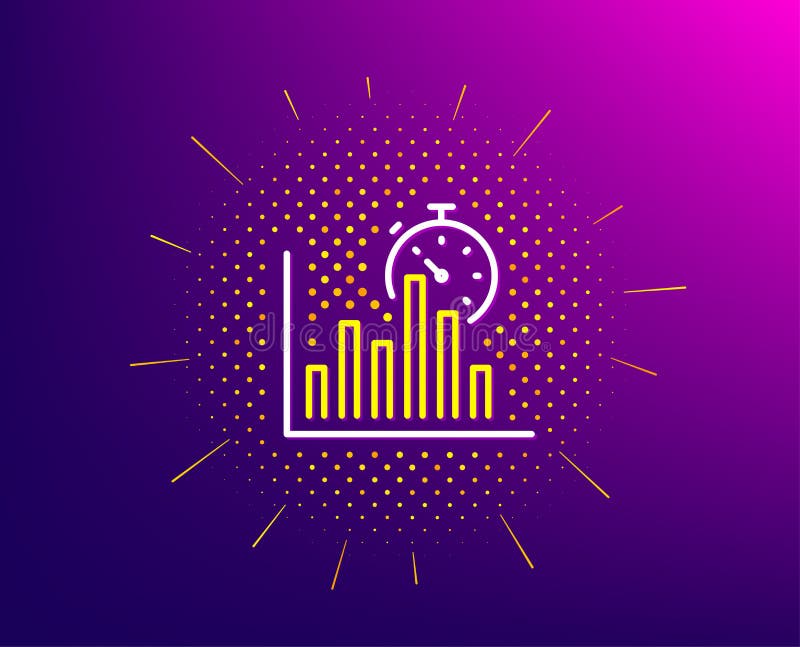 Report Timer Line Icon. Column Graph Sign. Vector Stock Vector ...