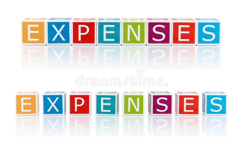 Report Topics with Color Blocks. Expenses Stock Image - Image of phrase ...