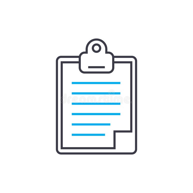 Daily Report Vector Thin Line Stroke Icon. daily Report Outline ...