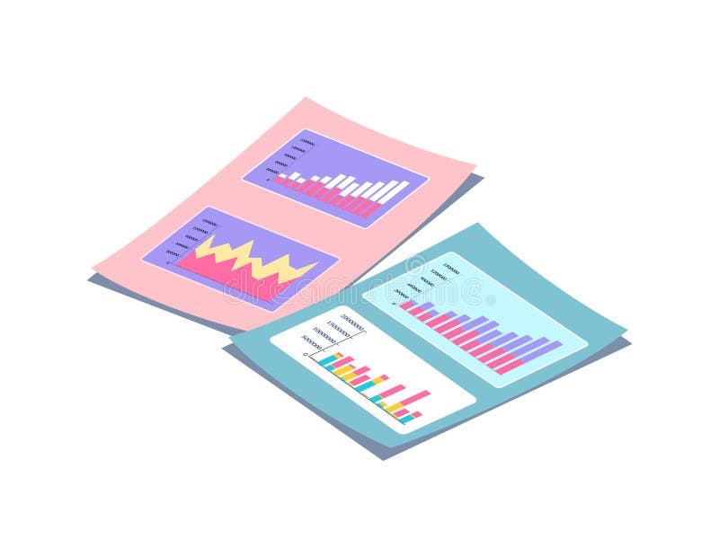 Documentation and Reports with Graphics Table Stock Vector ...