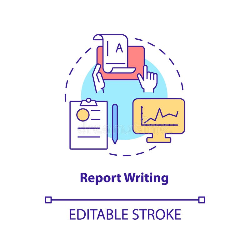 Report Writing Concept Icon Stock Vector - Illustration of idea ...