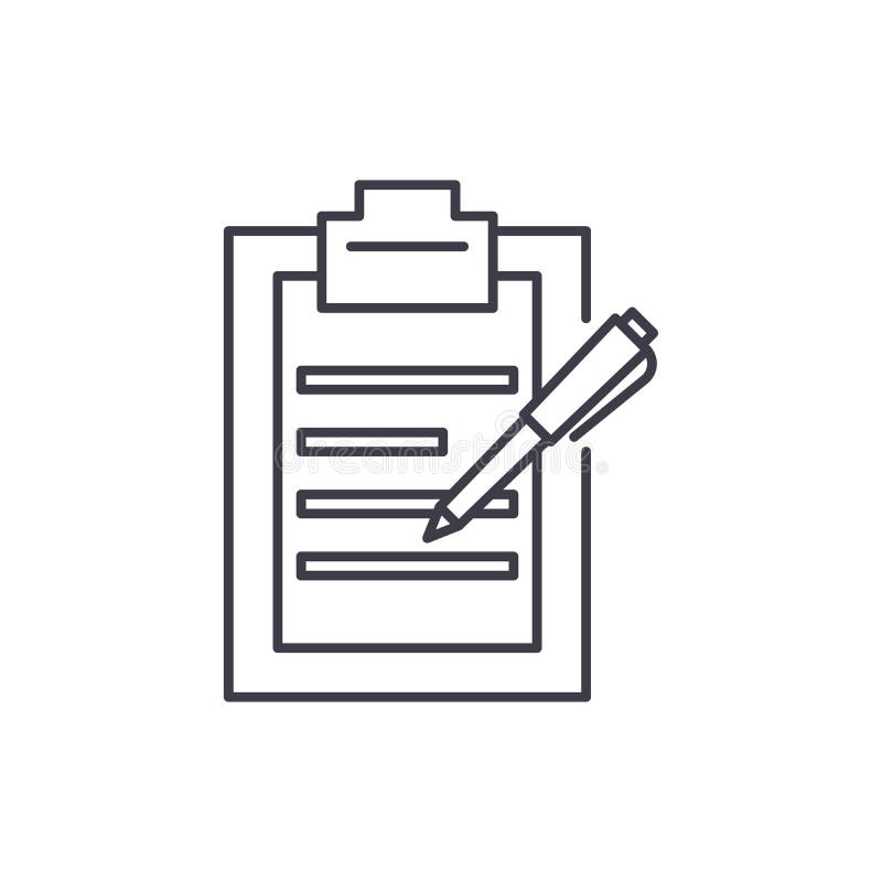 Report Writing Line Icon Concept. Report Writing Flat Vector Symbol ...