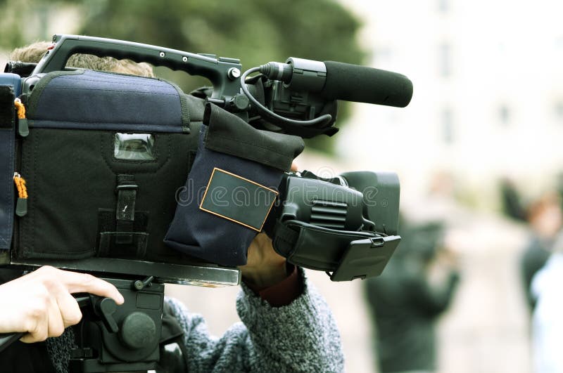 Tv reportage stock image. Image of cameraman, people, shooting - 782793