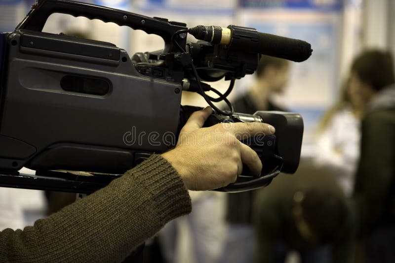 Tv camera crew stock photo. Image of gear, disk, plan, news - 203904