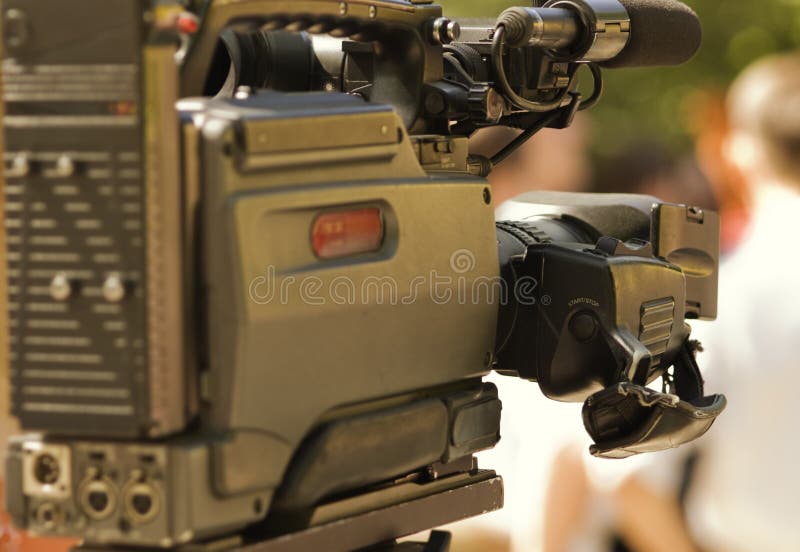 Tv reportage stock image. Image of cameraman, people, shooting - 782793