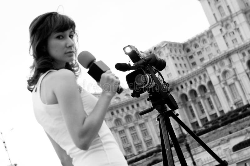 Reporter stock photo. Image of happiness, entertainment - 5890542