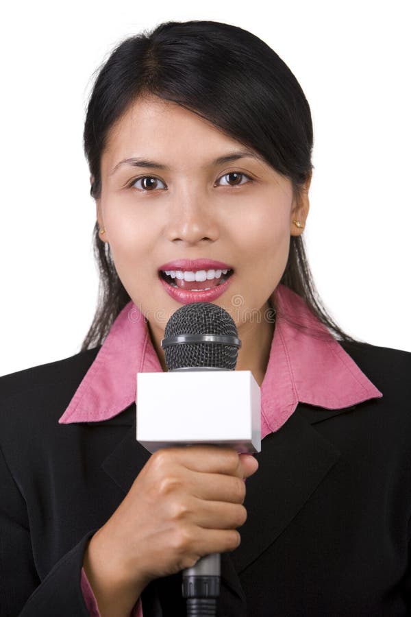 TV reporter in studio stock photo. Image of camera, screen - 2314862