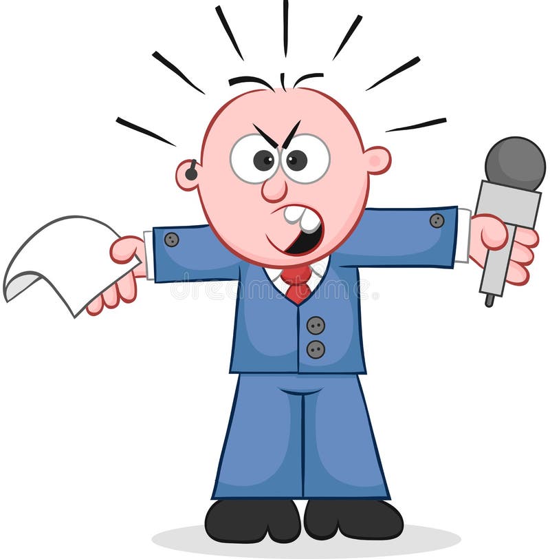 Reporter Angry and Shouting Stock Illustration - Illustration of ...