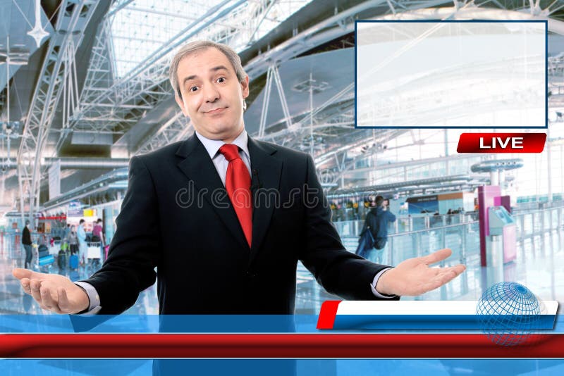 Reporter Di Notizie Della TV Immagine Stock - Immagine di commercio ...