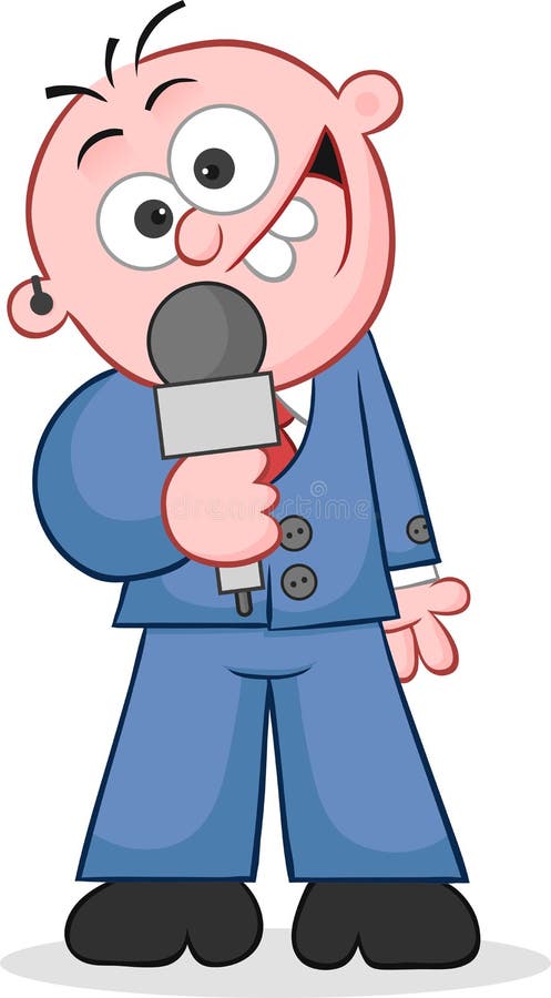Reporter Happy stock illustration. Illustration of drawing - 34748976