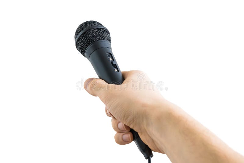 Microphone in hand stock image. Image of hand, broadcast - 13479969