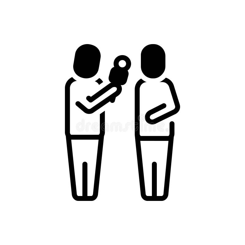 Black Solid Icon for Reporter, Journalist and Blogger Stock Vector ...