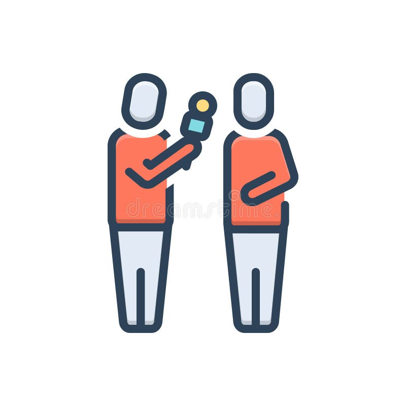 Color Illustration Icon for Reporter, Journalist and Blogger Stock ...