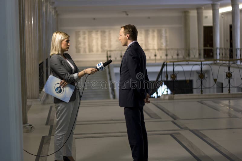 Reporter Interviews a Politician Editorial Stock Photo - Image of ...
