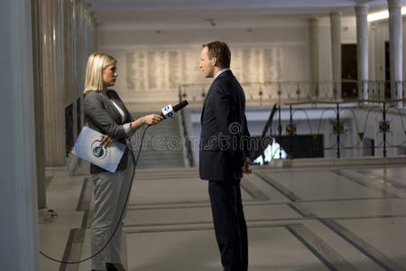 Reporter Interviews a Politician Editorial Stock Photo - Image of ...