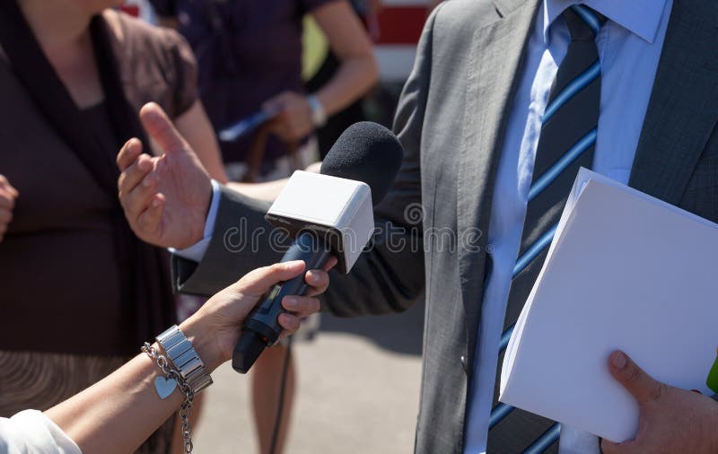 Reporter making interview stock image. Image of live - 55826133