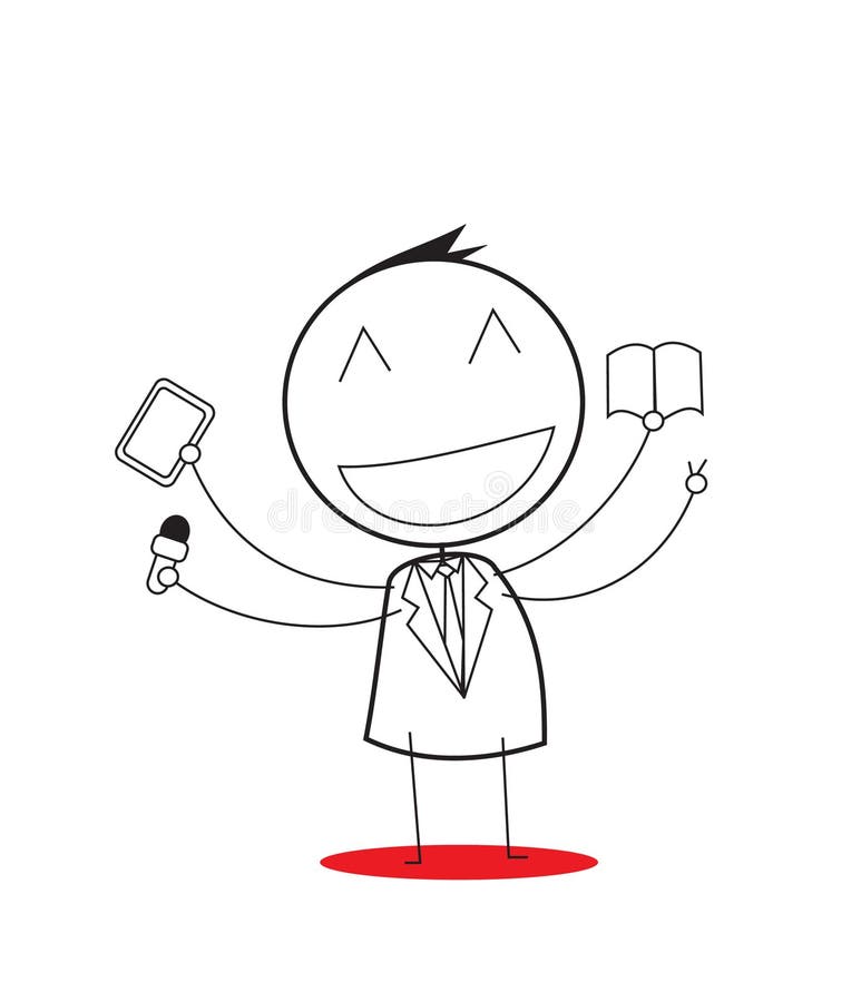 Reporter man stock illustration. Illustration of writing - 32418173