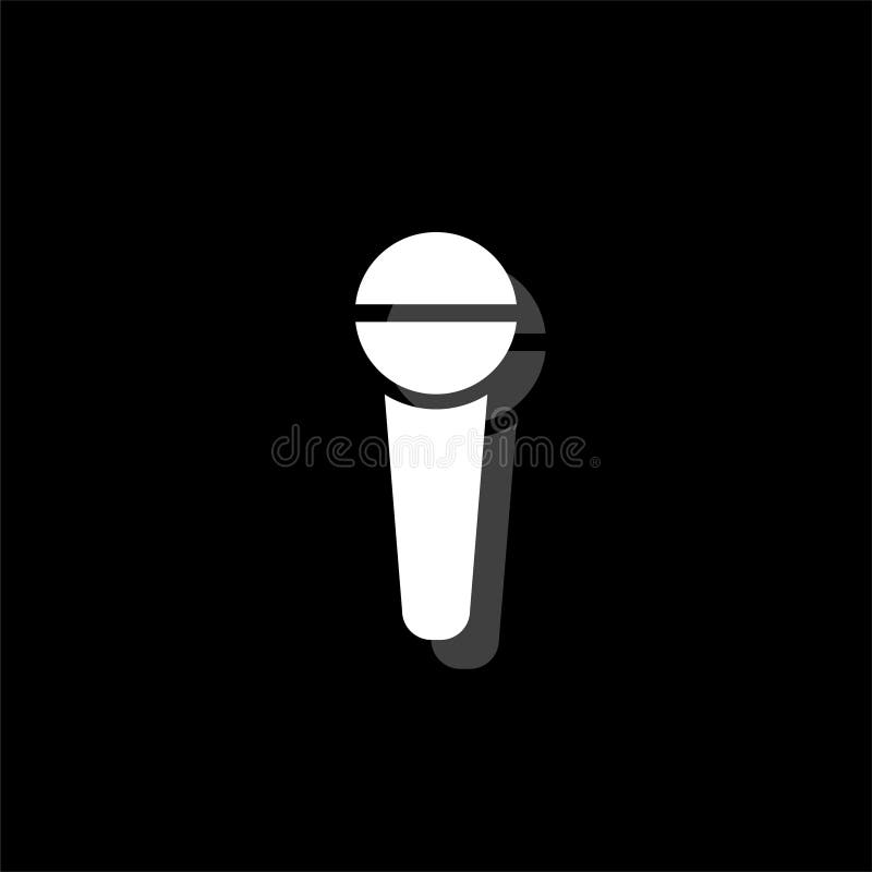 Reporter Microphone Icon Flat Stock Illustration - Illustration of ...