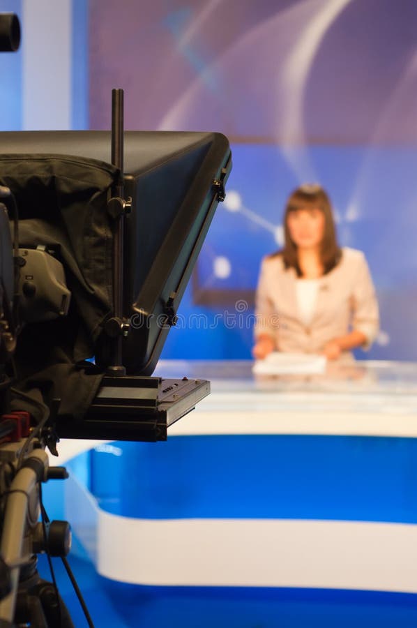 Reporter presenting news stock image. Image of beautiful - 21387597