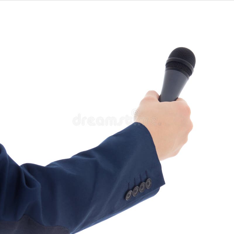 Microphone in hand stock image. Image of hand, broadcast - 13479969