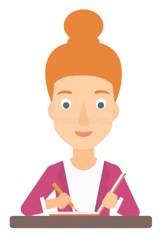 Reporter with writing-pad. stock vector. Illustration of notepad - 71426528