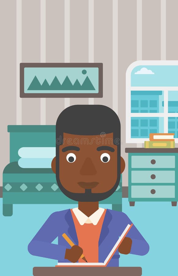 Reporter with writing-pad. stock vector. Illustration of ethnicity ...