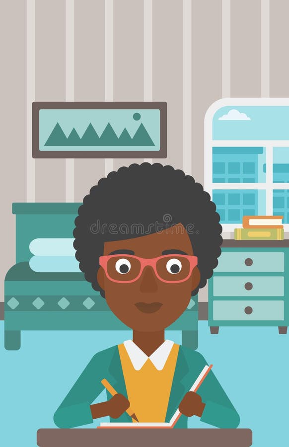 Reporter with writing-pad. stock vector. Illustration of notepad - 73336553