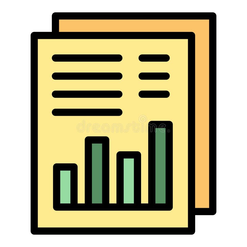 Reporting Document Icon Vector Flat Stock Illustration - Illustration ...