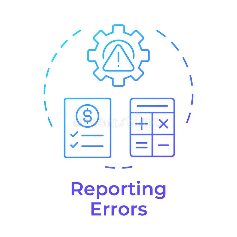 Reporting Errors Blue Gradient Concept Icon Stock Vector - Illustration ...