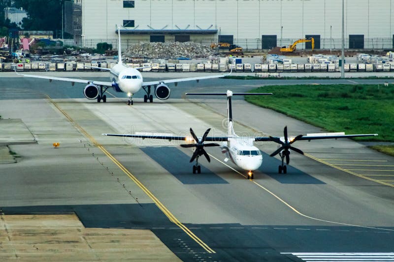 Reporting at the Holding Point Stock Image - Image of airport, plane ...