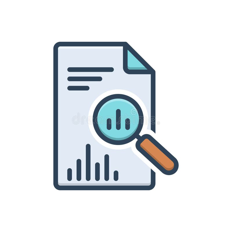 Color Illustration Icon for Reporting, Document and Financial Stock ...