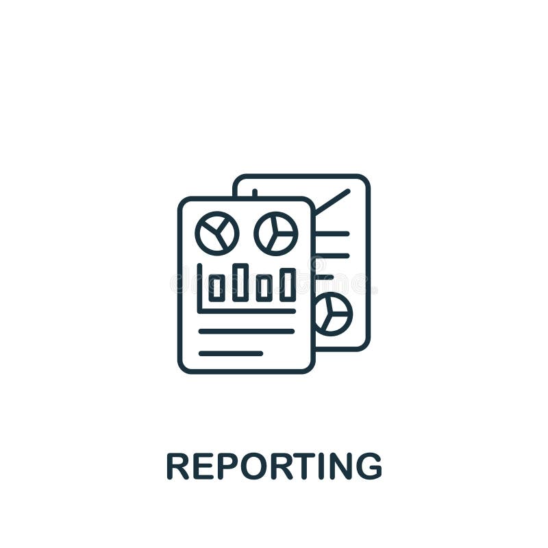 Reporting Icon. Monochrome Simple Business Intelligence Icon for ...