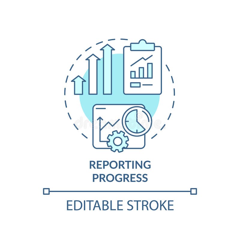 Reporting Progress Turquoise Concept Icon Stock Vector - Illustration ...