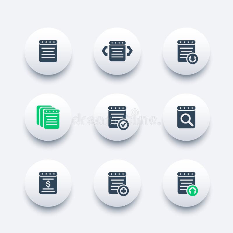 Reports, Document, Account Icons Stock Vector - Illustration of element ...