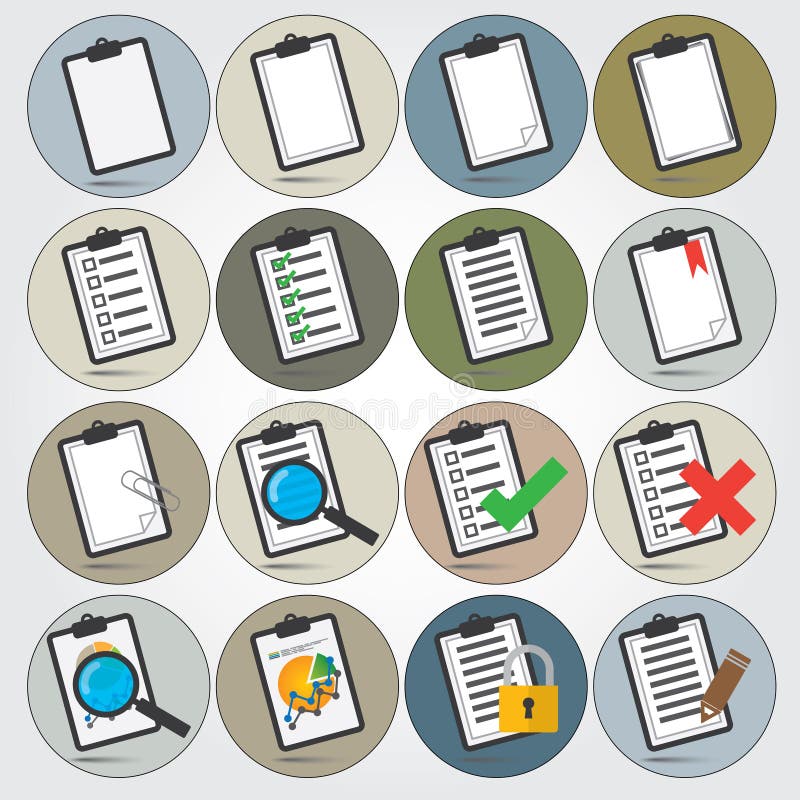 Reports icon set stock vector. Illustration of graphic - 95331003