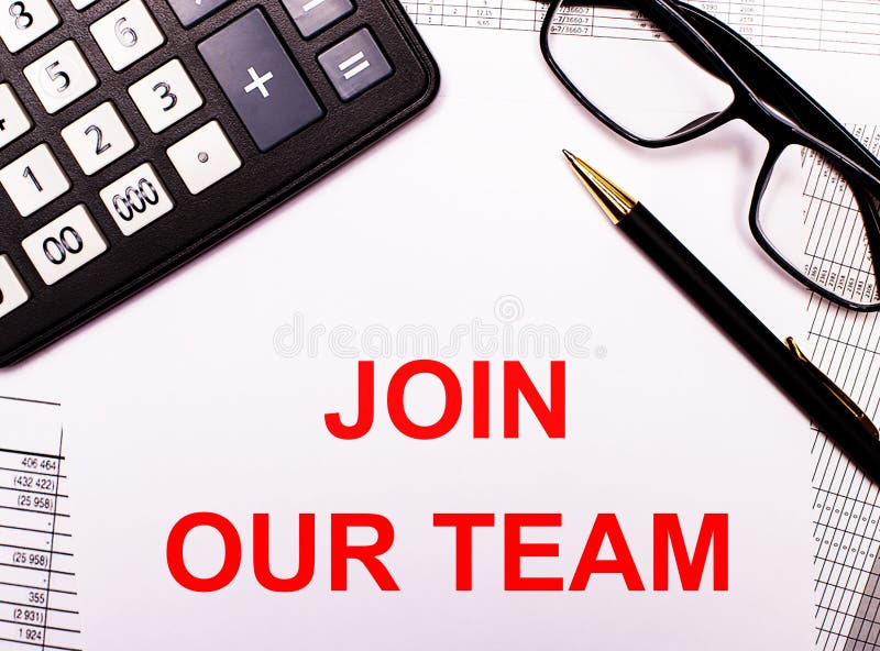 On the Reports There is a Calculator, Glasses, a Pen and a Notebook ...