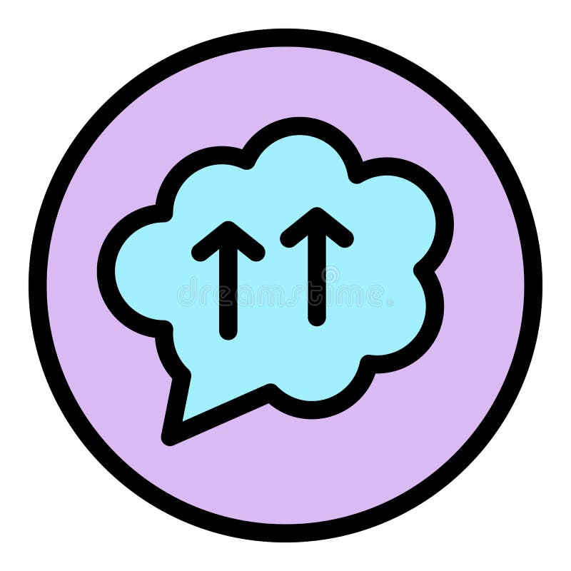 Repost Cloud Icon Color Outline Vector Stock Vector - Illustration of ...